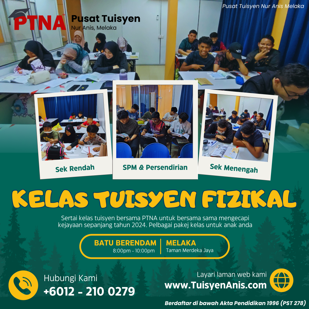 Tuisyen ONLINE & OFFLINE | Pusat Tuisyen Melaka | Tahun 1 hingga Form 5