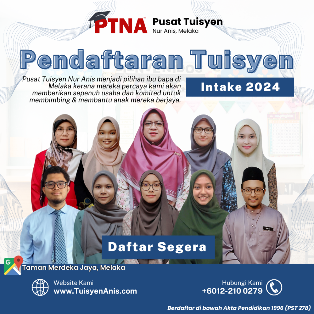 Tuisyen ONLINE & OFFLINE | Pusat Tuisyen Melaka | Tahun 1 hingga Form 5
