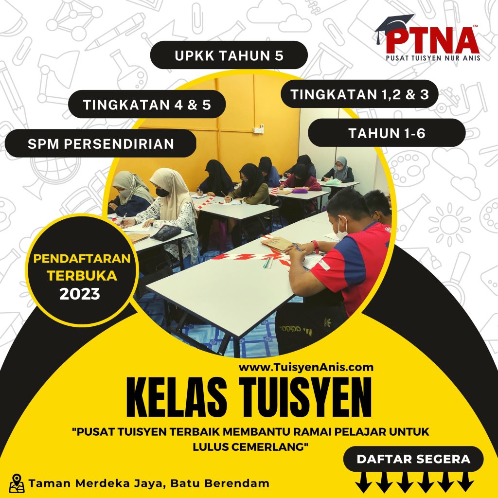 Tuisyen ONLINE & OFFLINE | Pusat Tuisyen Melaka | Tahun 1 hingga Form 5